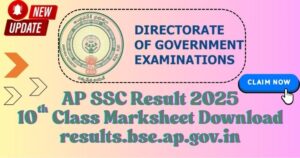 AP SSC Results 2025 Out, Class 10th Marksheet {Marks Memo} @bse.ap.gov.in